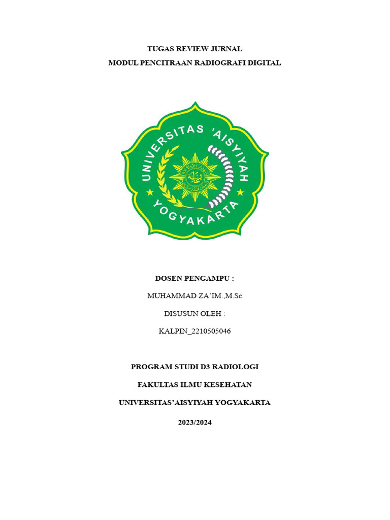 Kalpin - Review Jurnal - Radiografi Digital Dalam Deteksi Karies ...