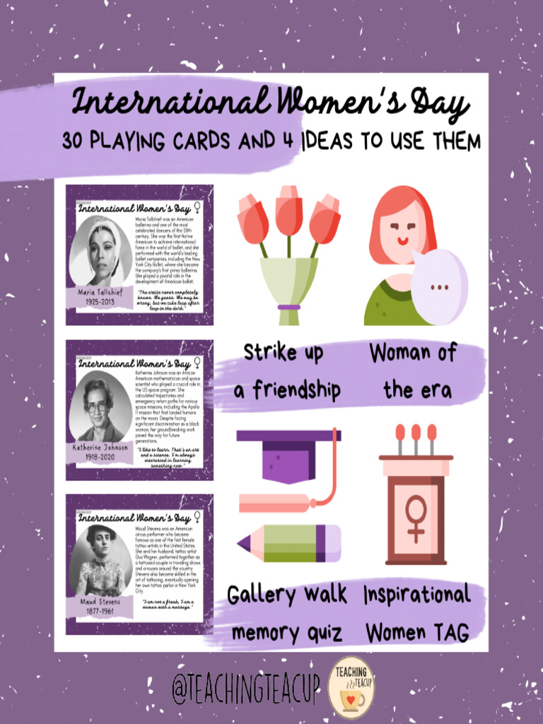 Inspirational Women Cards @teachingteacup | PDF