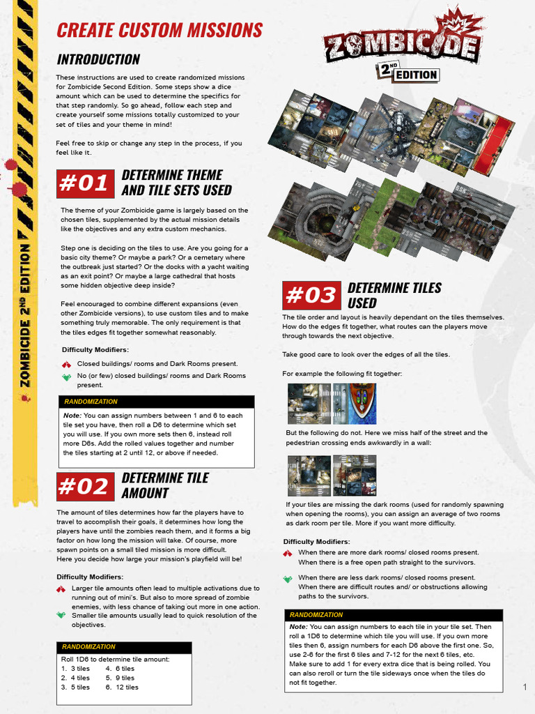 Zombicide SE Create Custom Missions | PDF