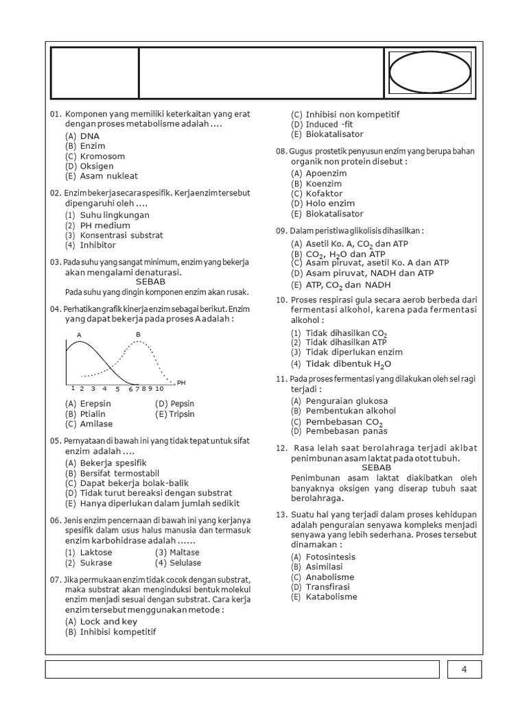 Soal Bab 02 Metabolisme | PDF