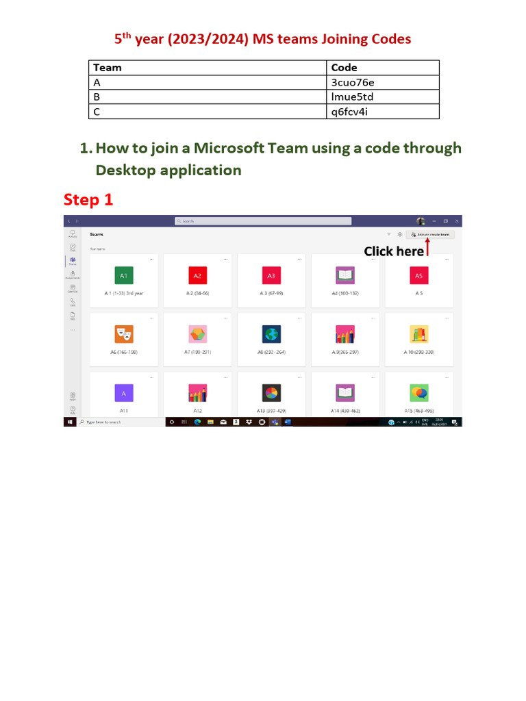 MS Teams Joining Codes for 2023/2024 | PDF | Computers