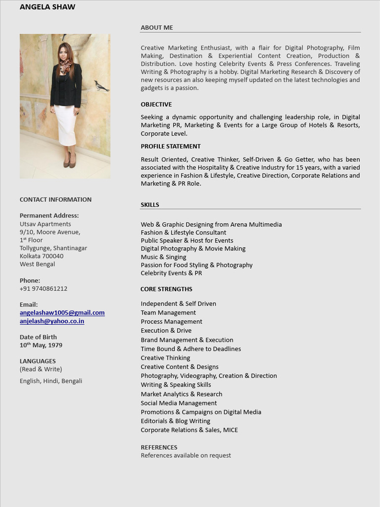 Angela Shaw Profile 2022 | PDF