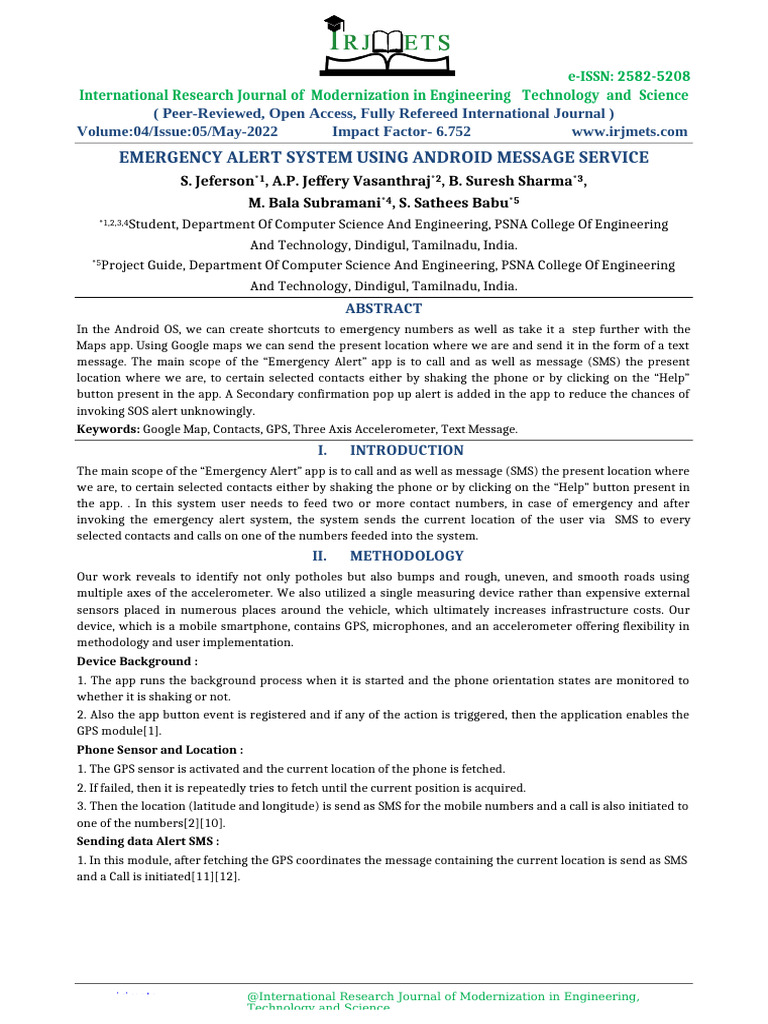 Emergency Alrt Systerm | PDF