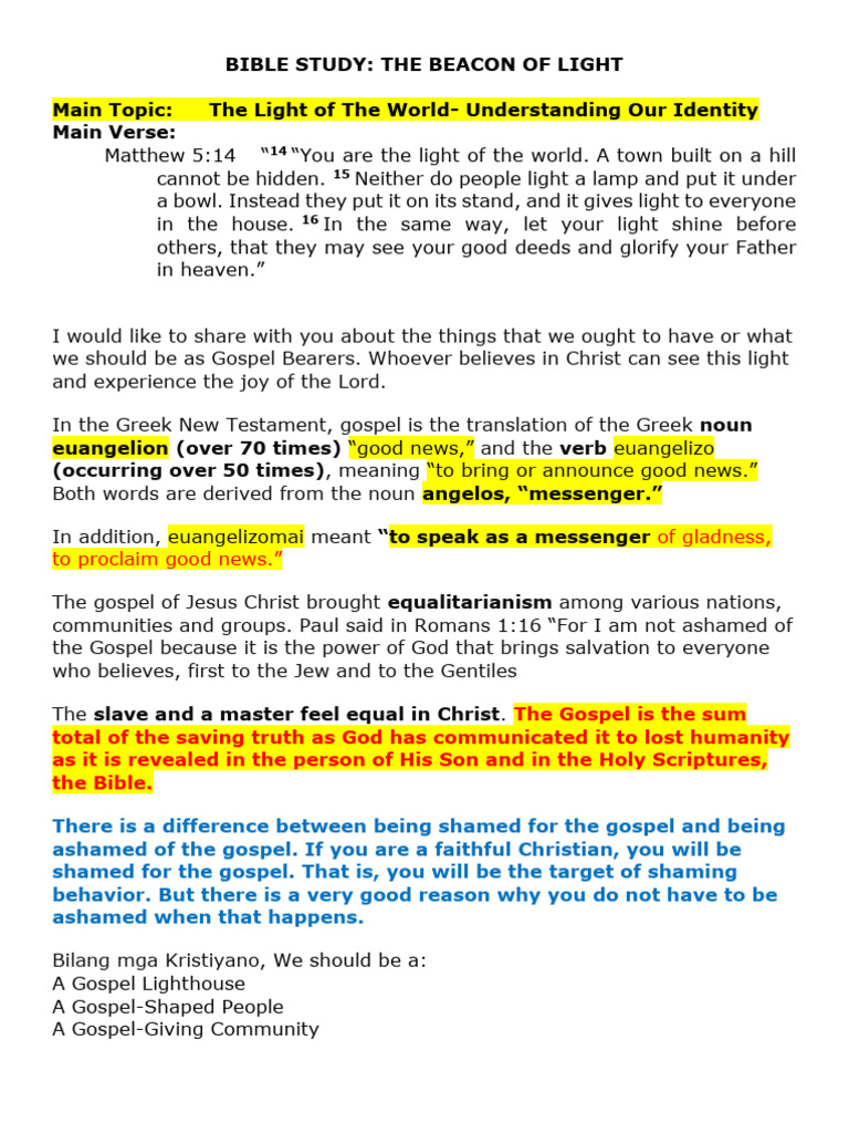 CROSS-SHAPED-UNITY Bible Study | PDF