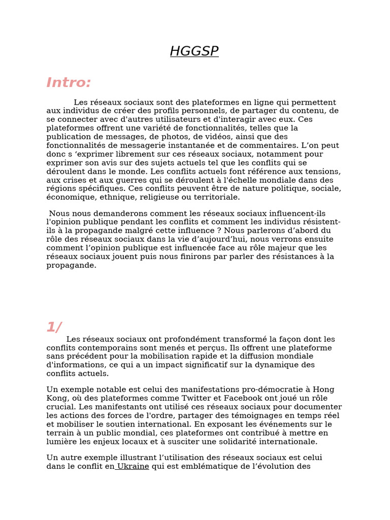 Exposé HGGSP A Imprimer | PDF