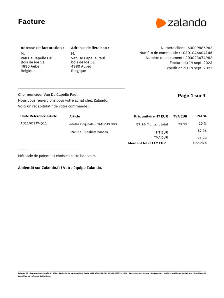 Facture: Adresse de Facturation: Adresse de Livraison | PDF