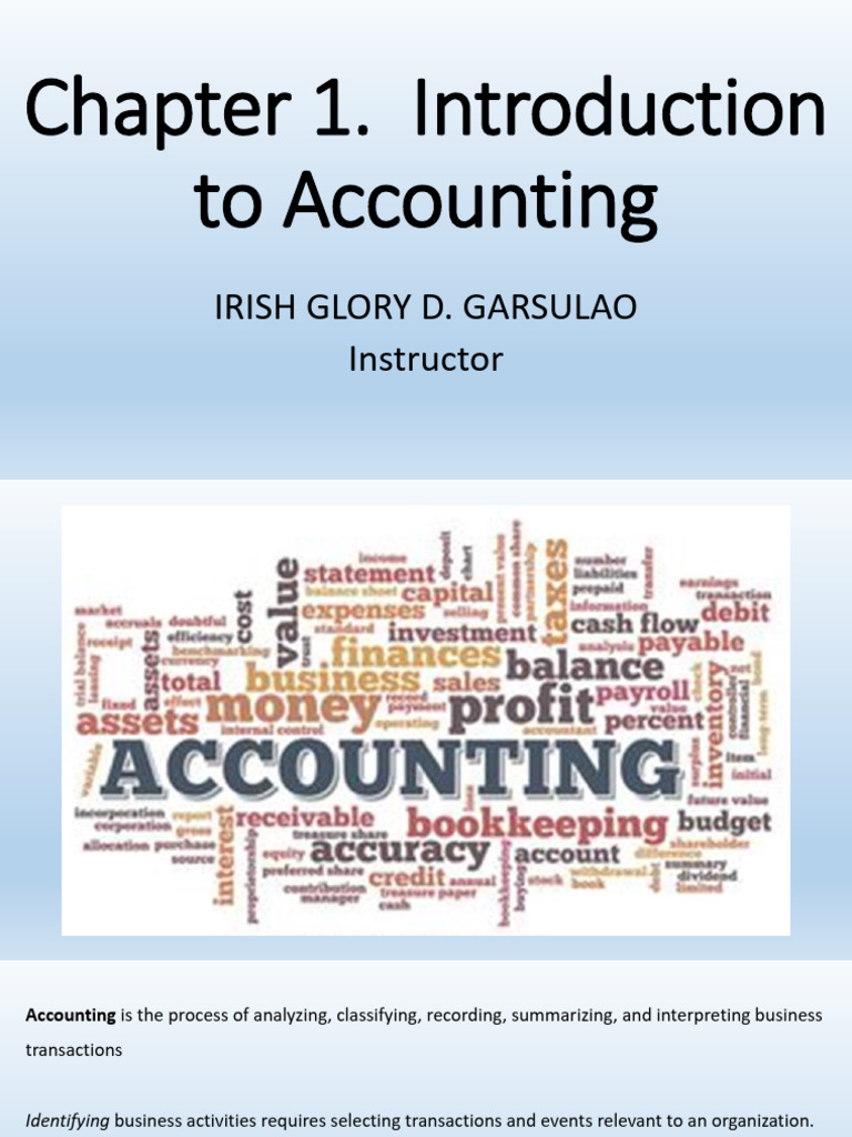 Chapter 1. Introduction To Accounting | PDF