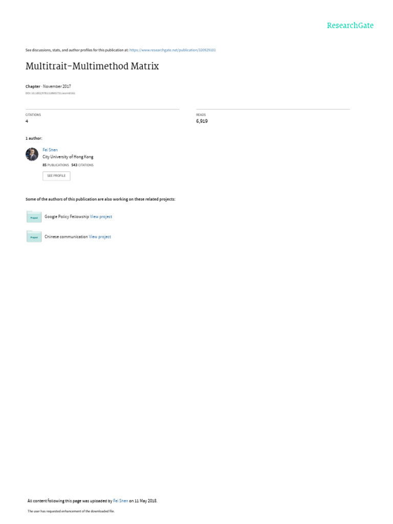 S7B Shen, F. (2017) - Multitrait Multimethod Matrix. The International ...