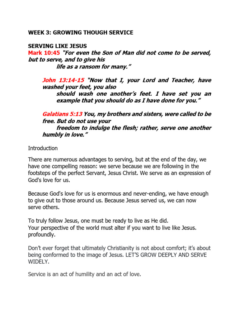 Serving Like Jesus | PDF