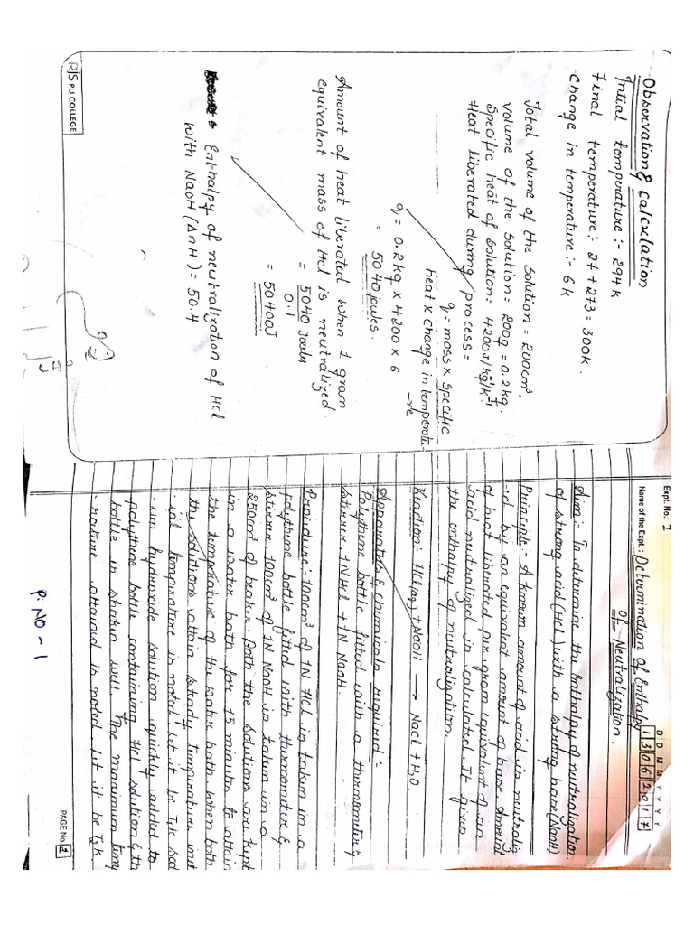 Chemistry Practical Puc Record | PDF