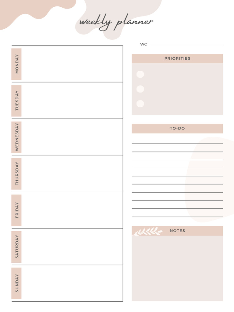 Goodnotes Weekly Planner Template 6 1 | PDF