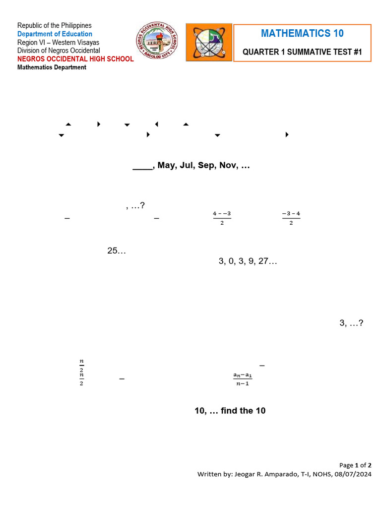 Mathematics 10: - , May, Jul, Sep, Nov | PDF