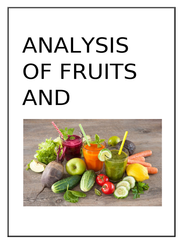 Analysis of Fruits and Vegetable Juice | PDF