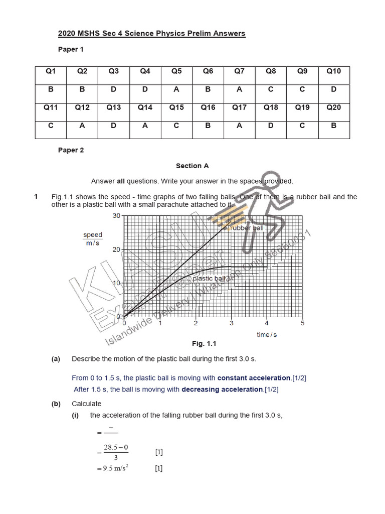 2020 Sec 4 Science Physics SA2 Maris Stella Answer | PDF