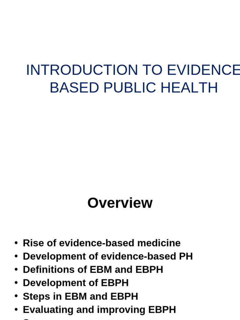 An Introduction To EBPH | PDF