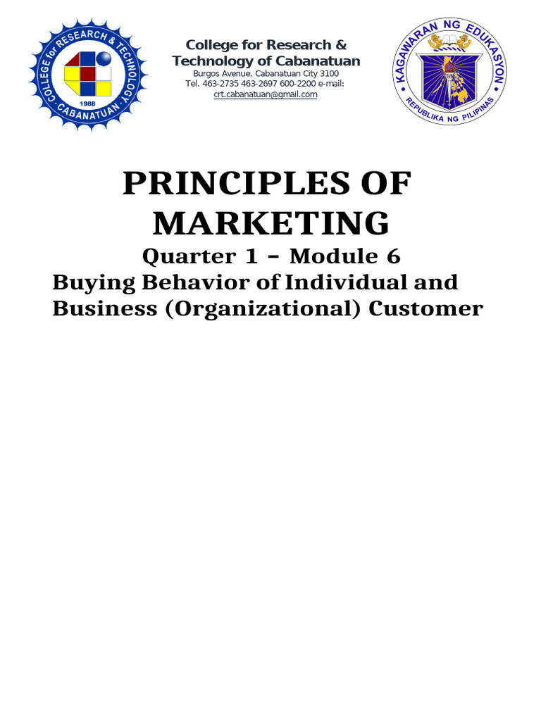 Principles of Mktg-Q1-Module-6 | PDF