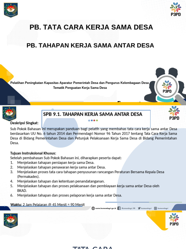 SPB 9.1 Tahapan Kerja Sama Antar Desa | PDF