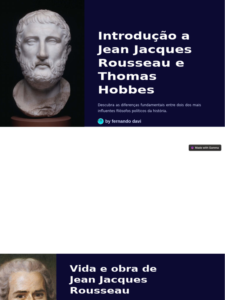 Introducao A Jean Jacques Rousseau e Thomas Hobbes | PDF