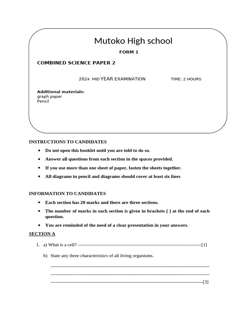 2022 f1 pp2 End of Year Exam Combined | PDF