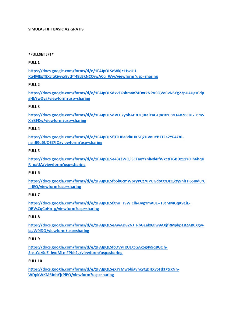 Simulasi 20JFT 20basic 20a2 20gratis 1 | PDF