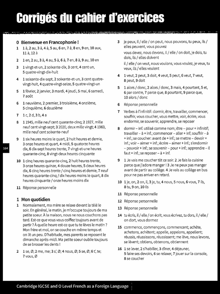 (M1) REVIEW - Workbook Answers (Unit 1) | PDF