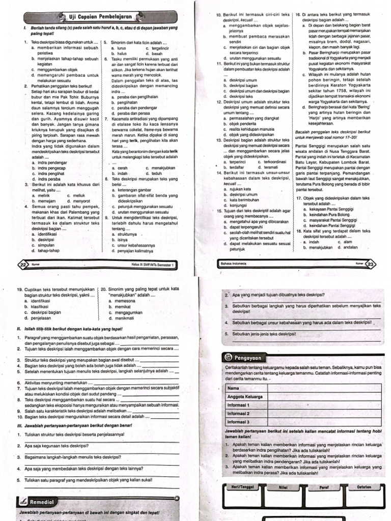 Latihan Formatif Deskripsi | PDF