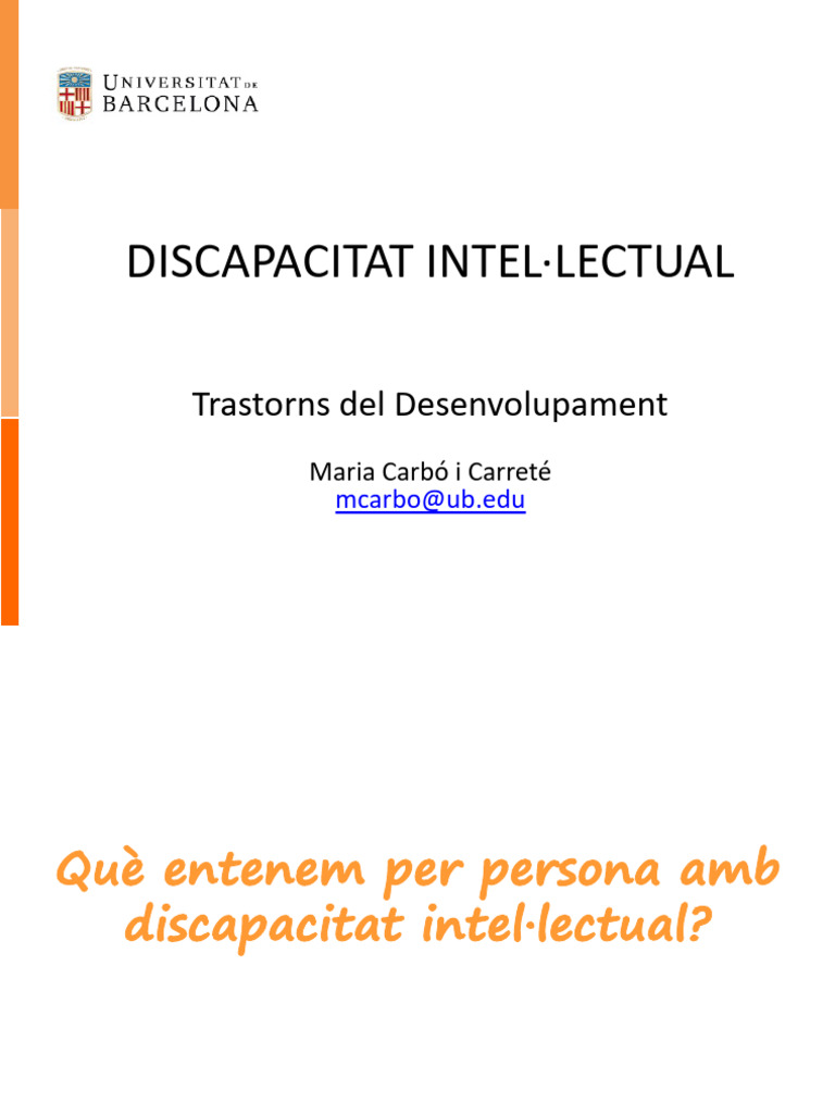 Tema2. Discapacitat Intel Lectual - 2024 | PDF