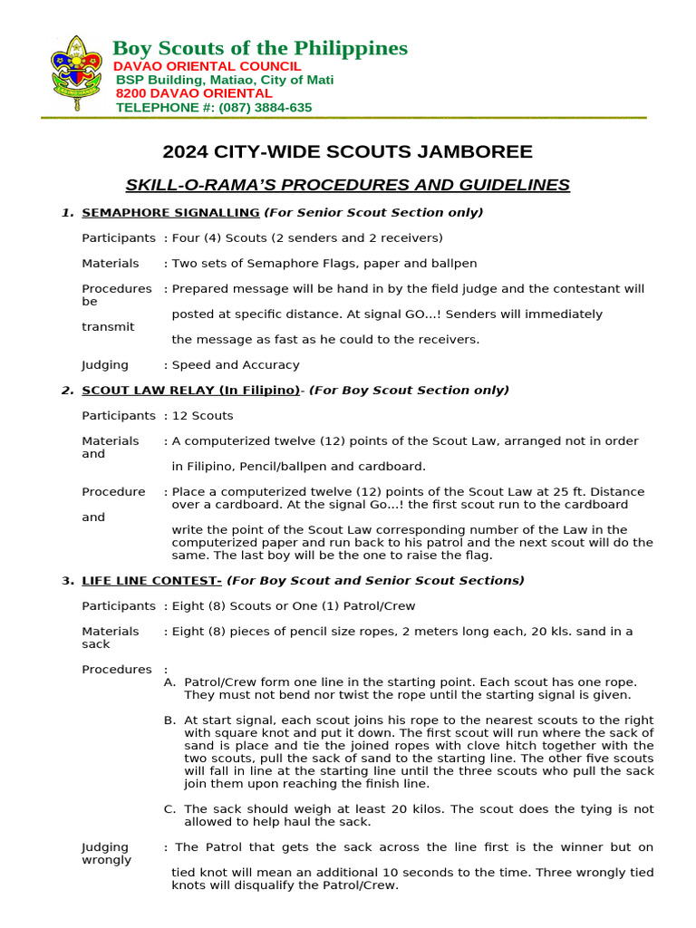 Skill-O-Rama Procedures for Scouts | PDF | Knot