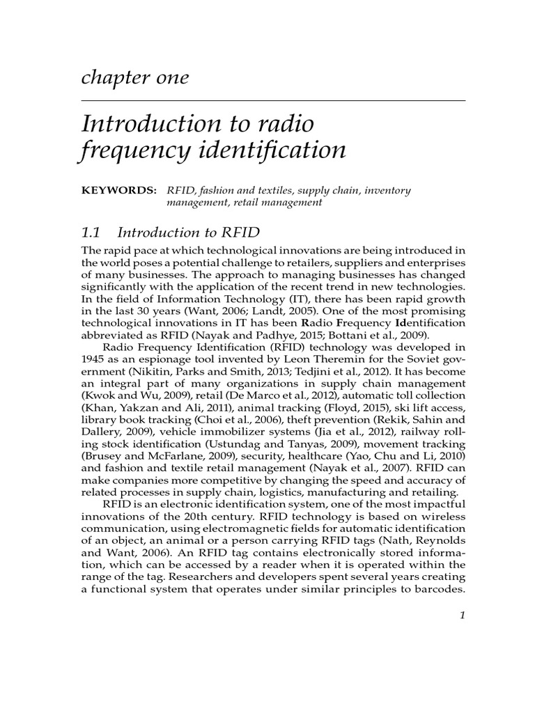 Ebook Radio Frequency Identification RFID Technology and Application in Fashion and Textile ...