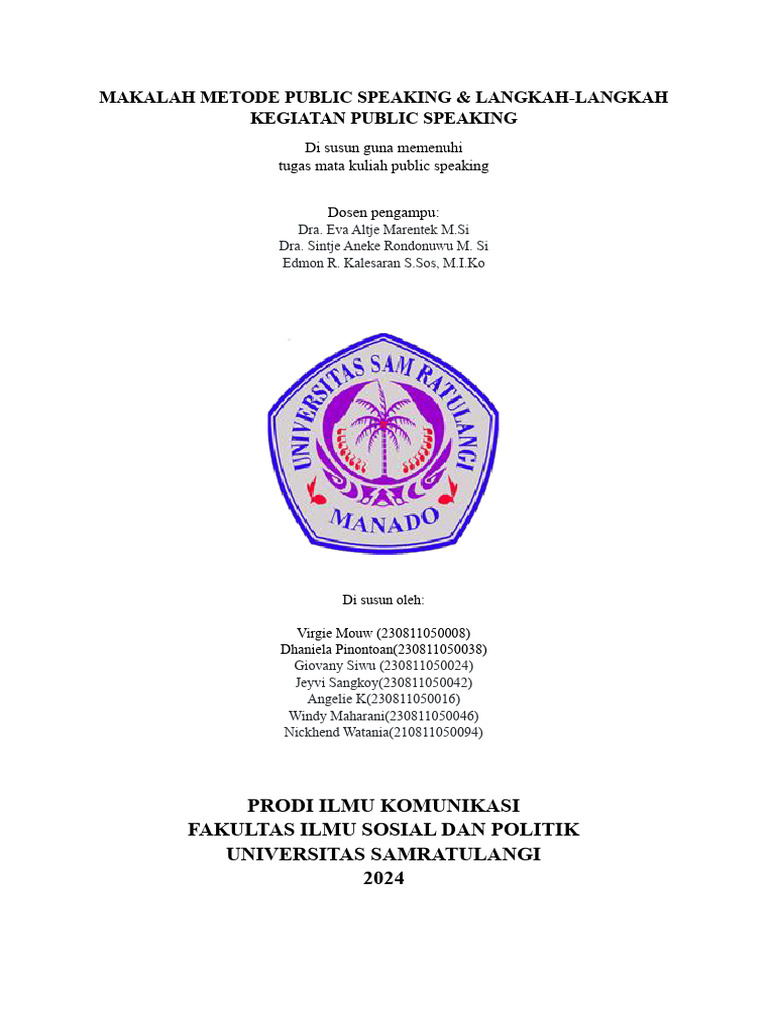 Makalah Public Speaking Kel 3 | PDF