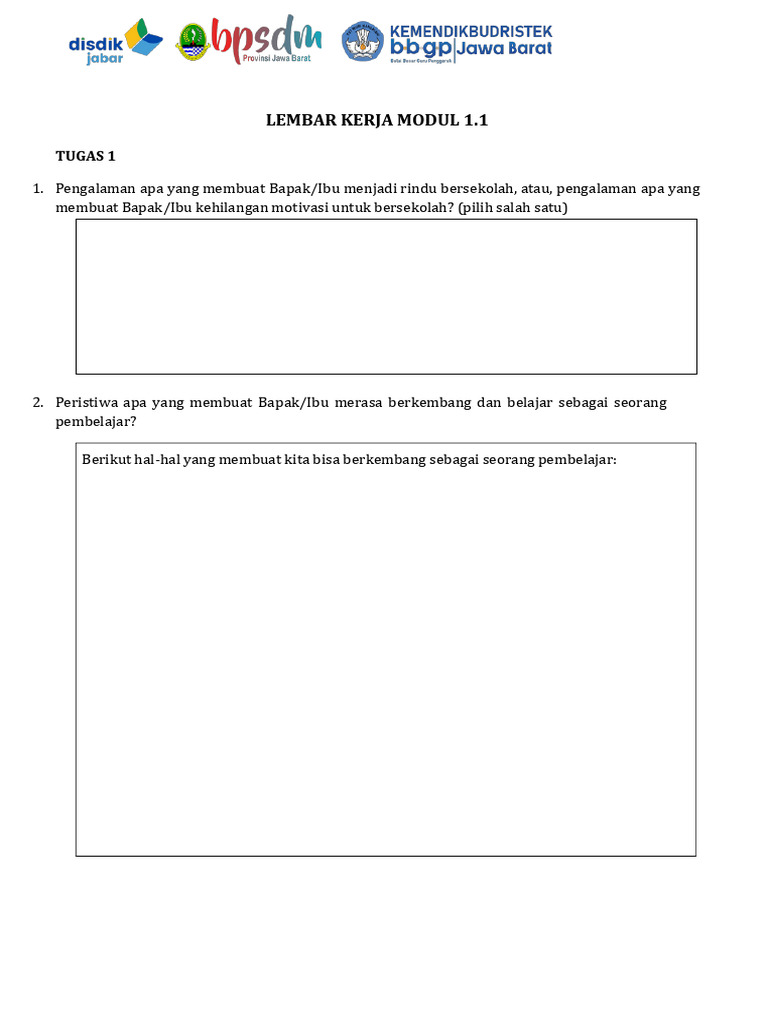 Jawaban LK Modul 1.1 | PDF