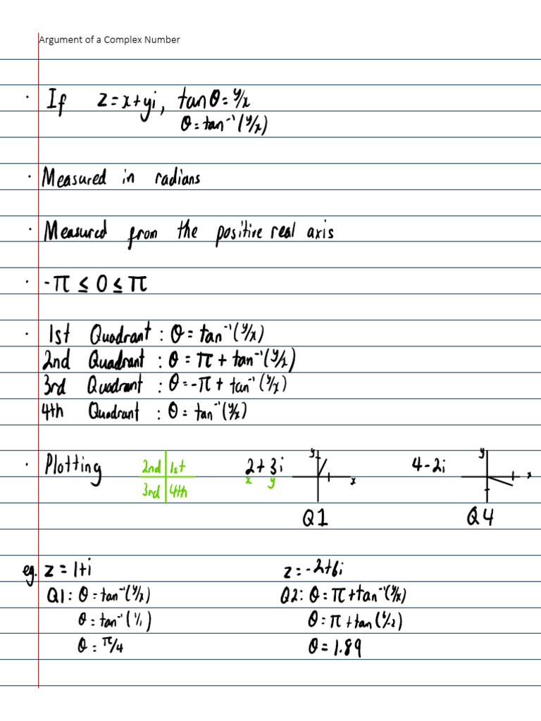 Argument of A Complex Number | PDF