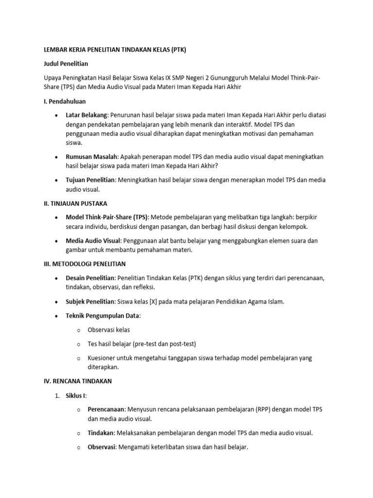 Lembar Kerja PTK Baru | PDF