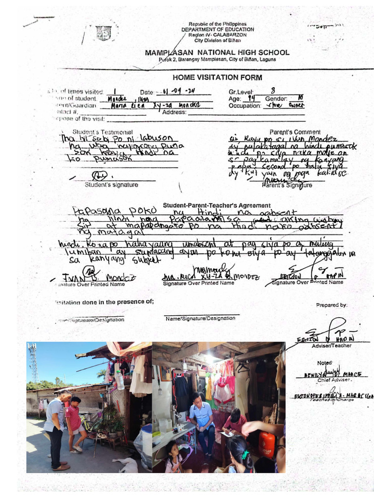 Home Visitation Form | PDF