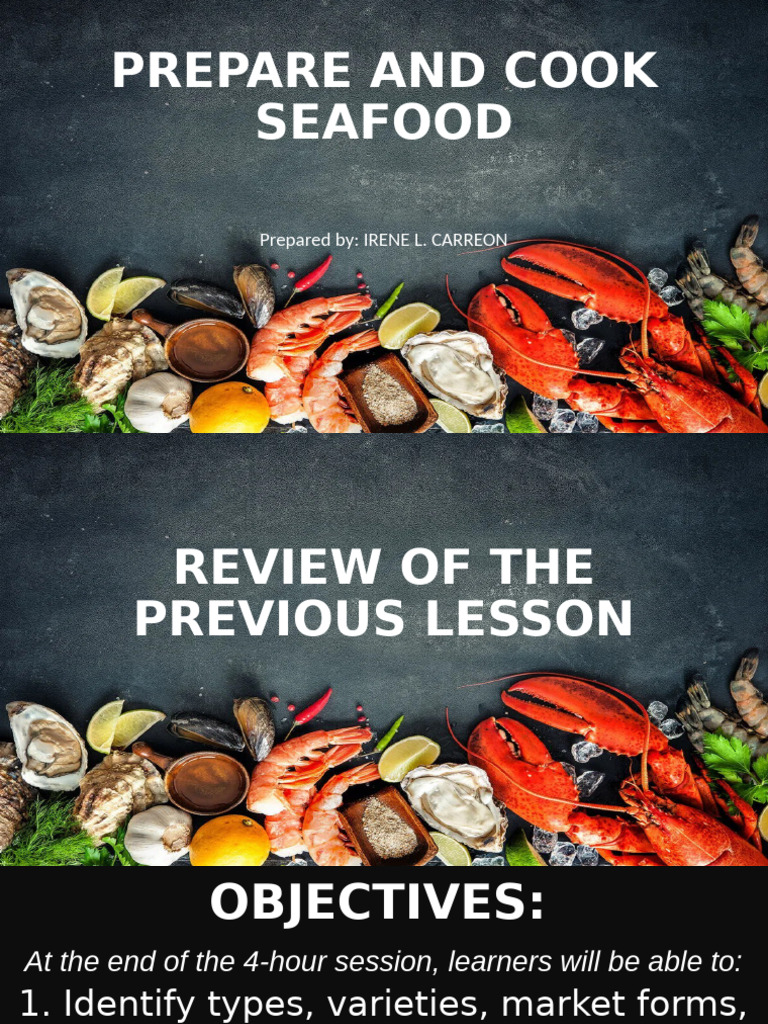 Prepare and Cook Seafood | PDF