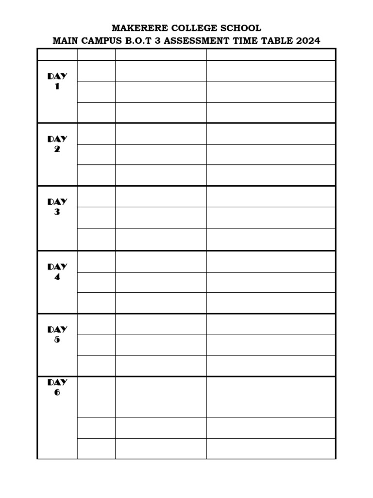 S 1, 2 and 3 Bot Timetable (2024) (Term 2) | PDF