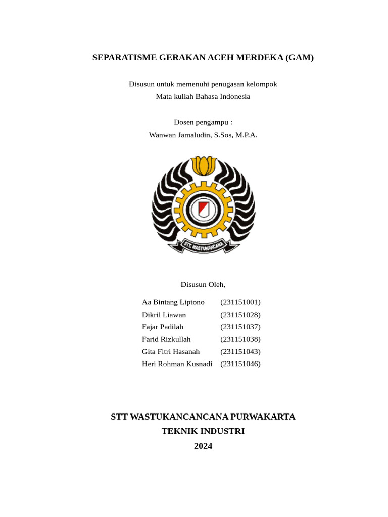 Separatisme Gerakan Aceh Merdeka | PDF