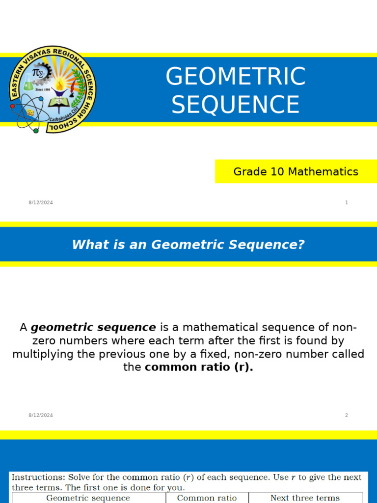 Geometric Sequence | PDF