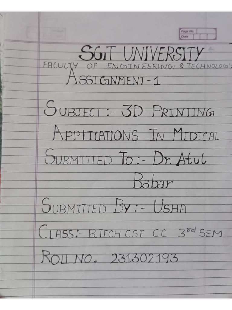 Usha 3d Assignment | PDF