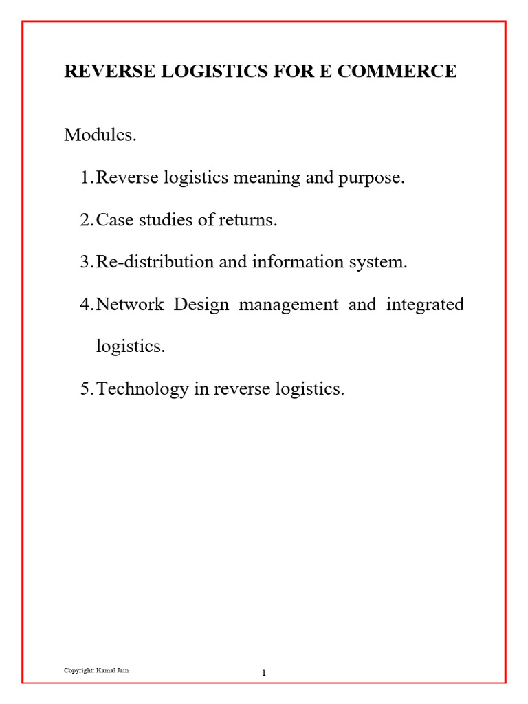 Reverse Logistics | PDF