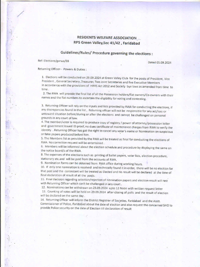 Guidlines and Rules Procedures For Governing Election Scan | PDF