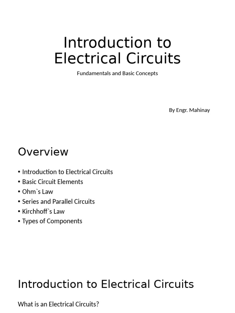 Electrical Circuits and Variables | PDF