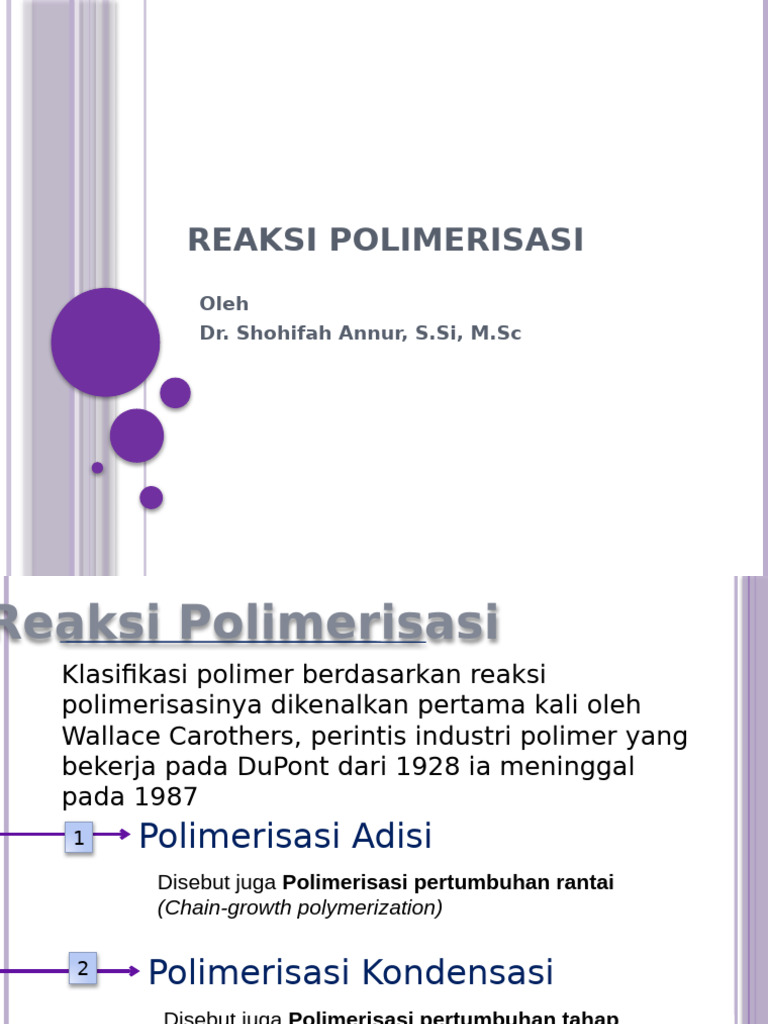 Reaksi Polimerisasi | PDF