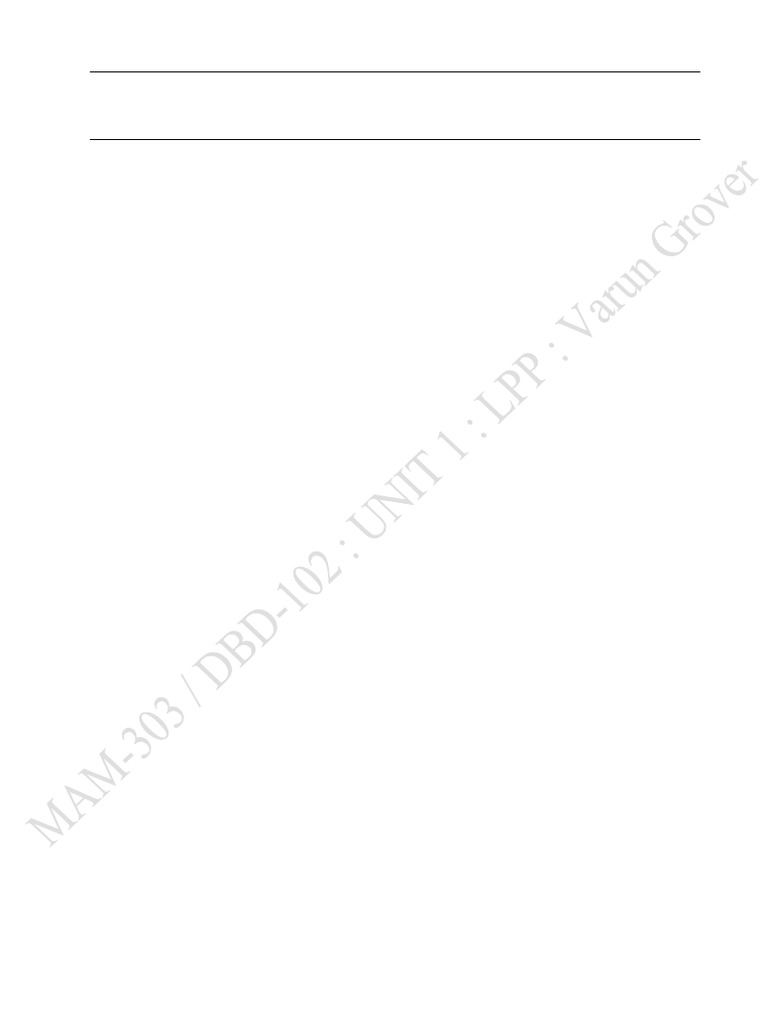 Unit 1 - MAM 303 - Intor To LPP | PDF