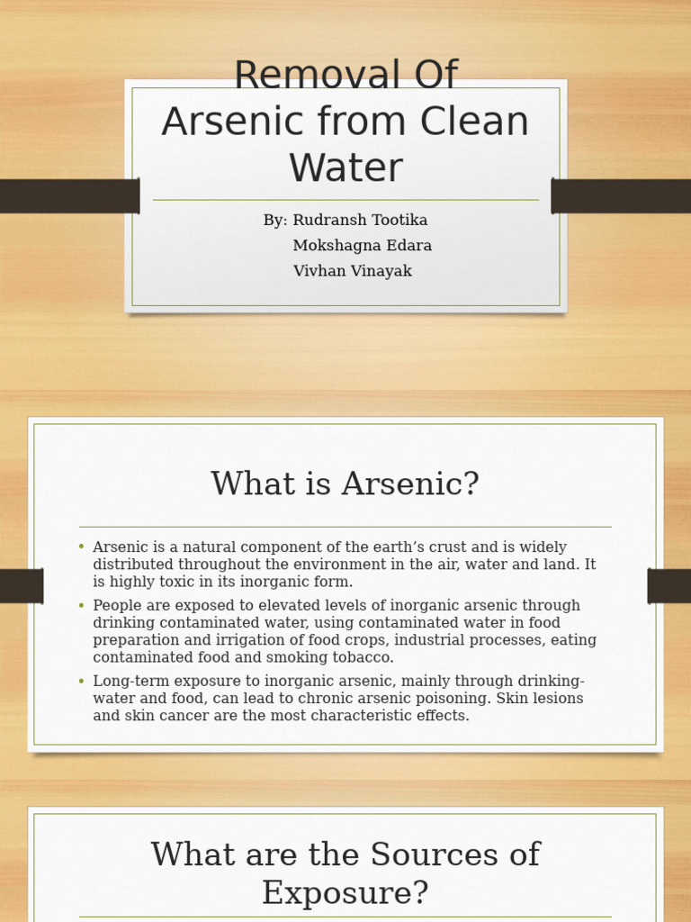 Removal of Arsenic From Clean Water - Mekathalon Project | PDF