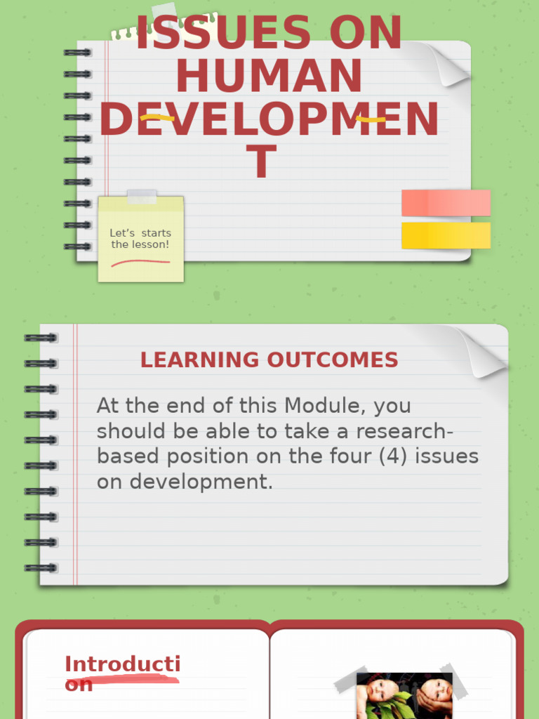 Educ 101 Issues On Human Development | PDF