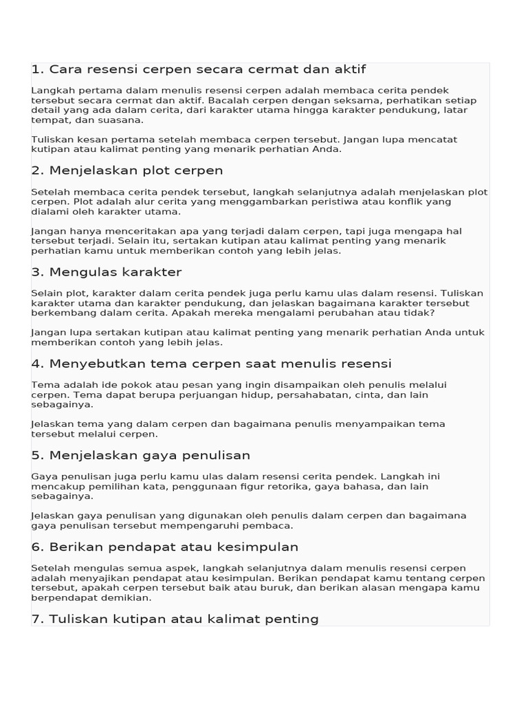 Contoh Cerpen | PDF