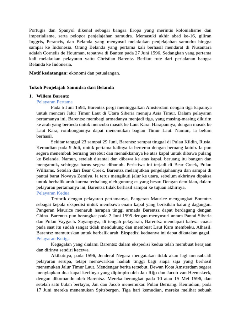 Penjelajahan Samudera Belanda | PDF