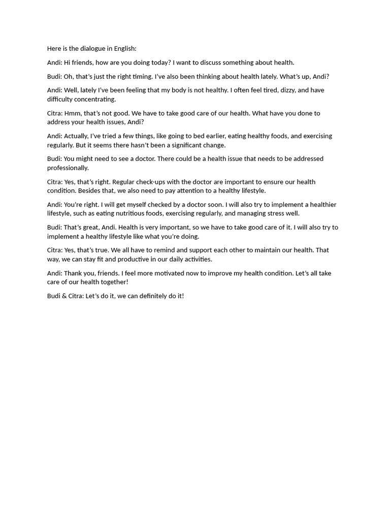 Here Is The Dialogue In English Pdf