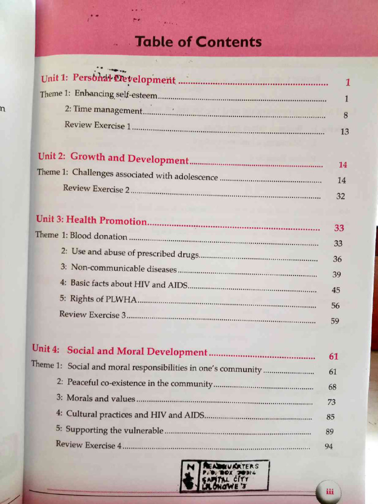 LIFE SKILLS-Table of Contents | PDF